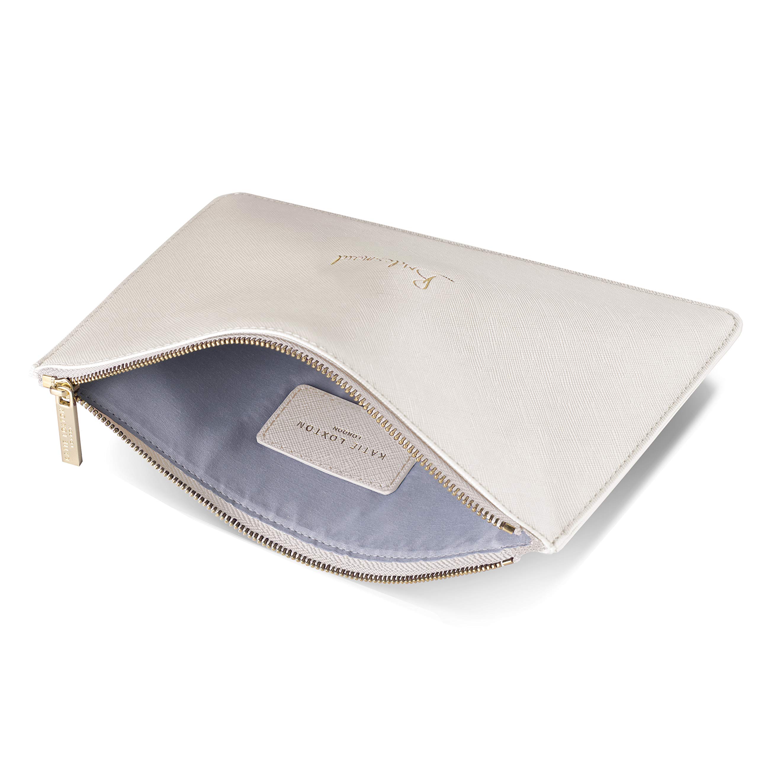 KATIE LOXTON Mrs Medium Vegan Leather Clutch Bridal Perfect Pouch White