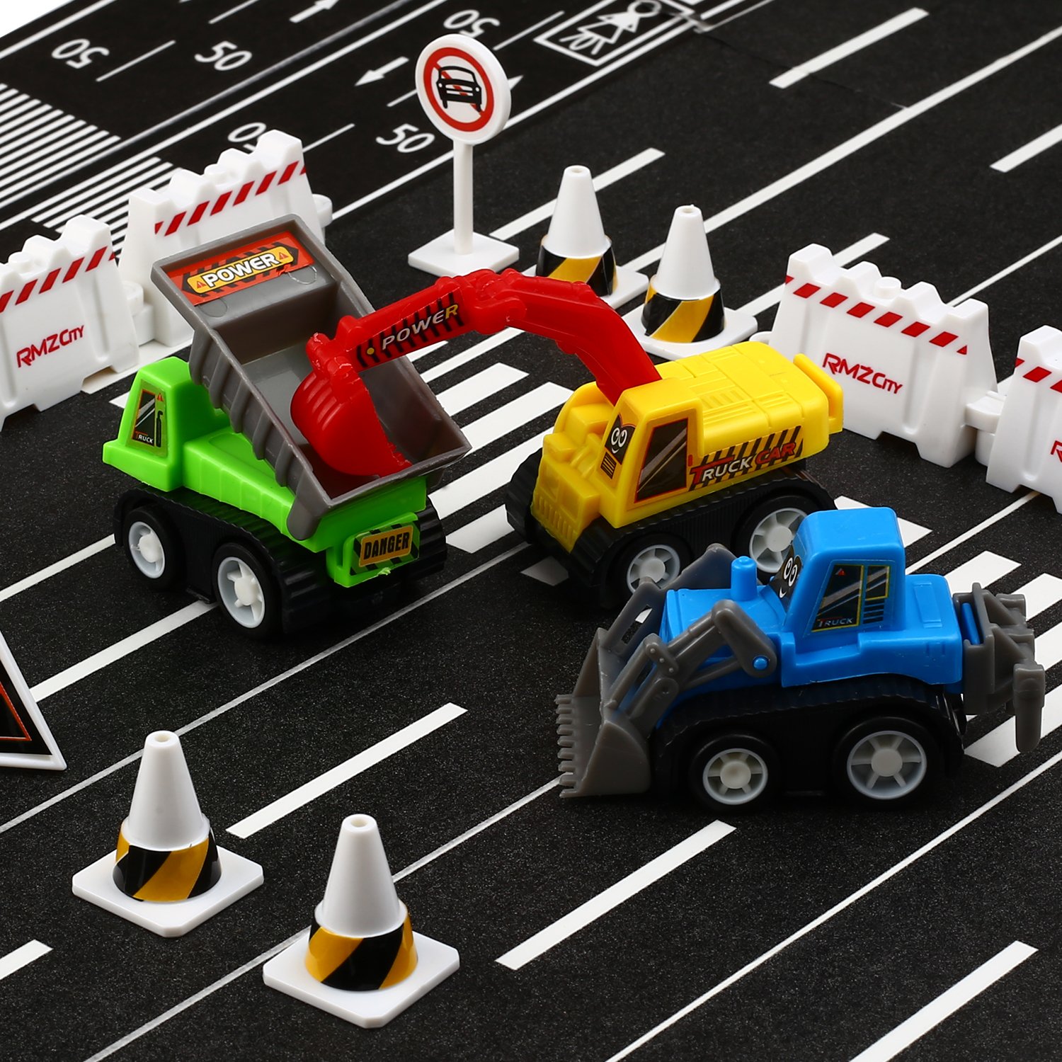 12-Piece Mini Truck Toy Kit - Pull Back Construction Vehicles for Kids, Great Party Favors, Birthday Gifts, Classroom Rewards, and Stocking Stuffers