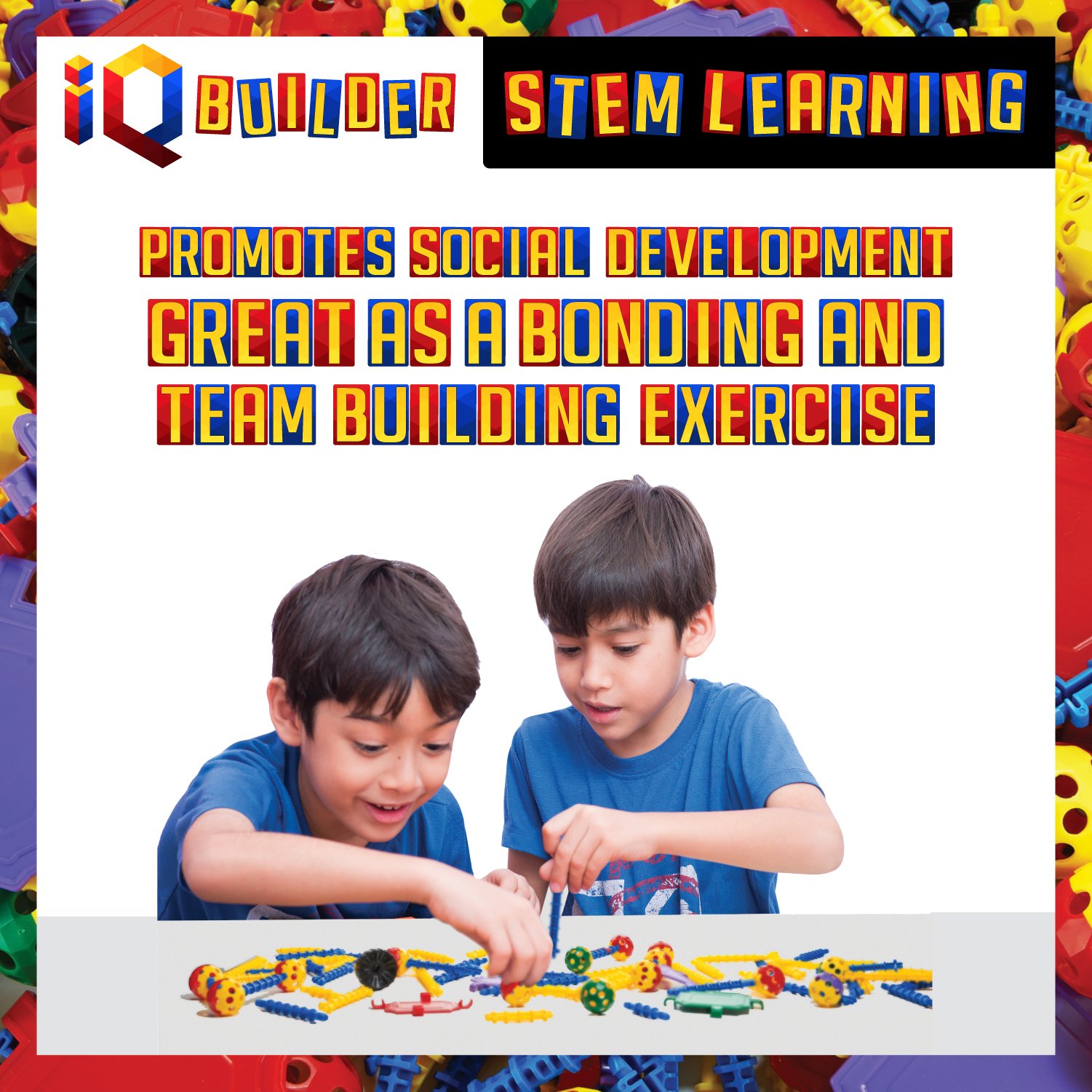 IQ BUILDER | STEM Learning Toys | Creative Construction Engineering | Fun Educational Building Toy Set for Boys and Girls Ages 3 4 5 6 7 8 9 10 Year Old | Best Toy Gift for Kids | Top Blocks Game Kit