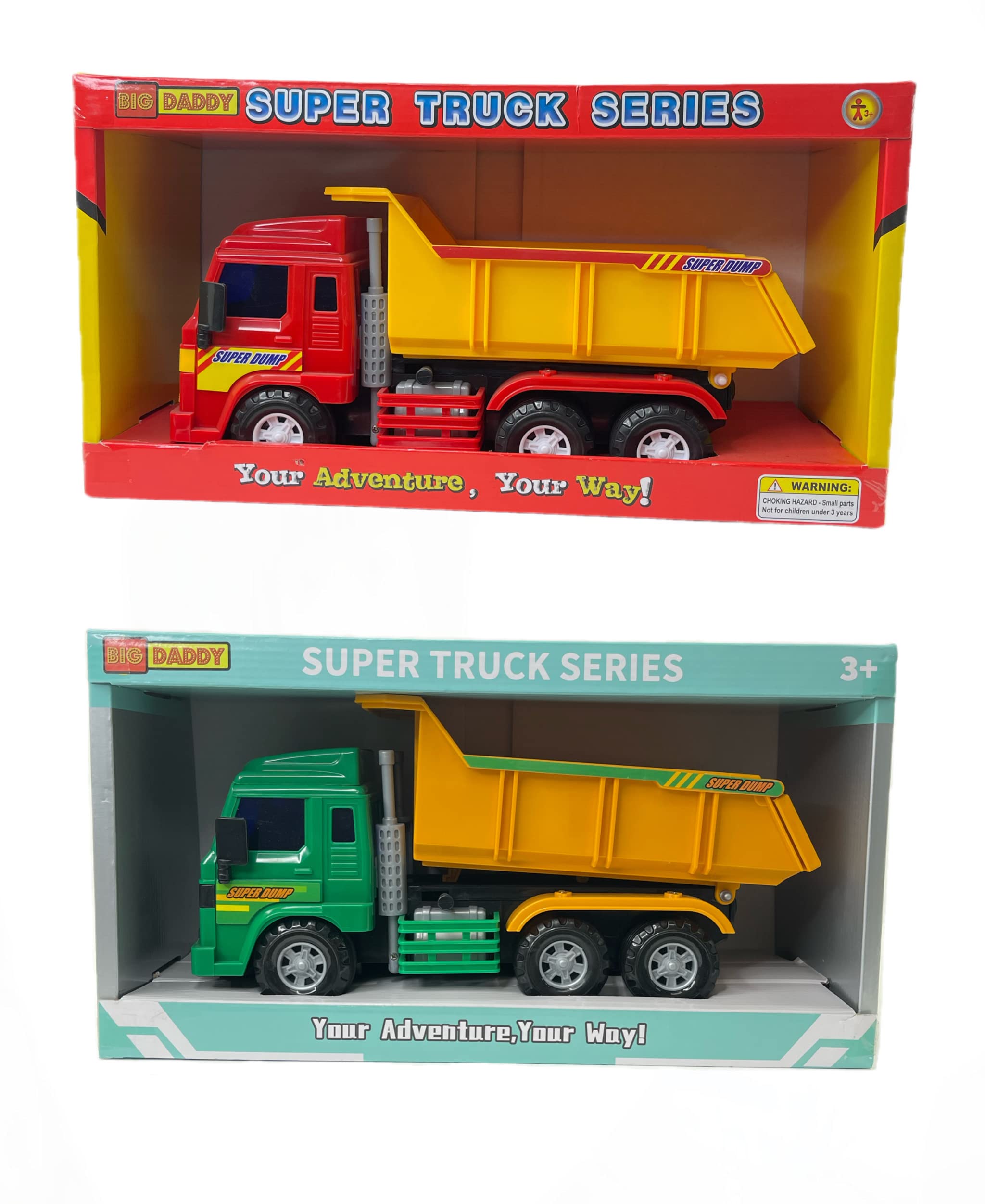 Big Daddy Trucks- Medium Sized Big rig Friction Powered Dump Truck with Large Space in The Back Colors May Vary