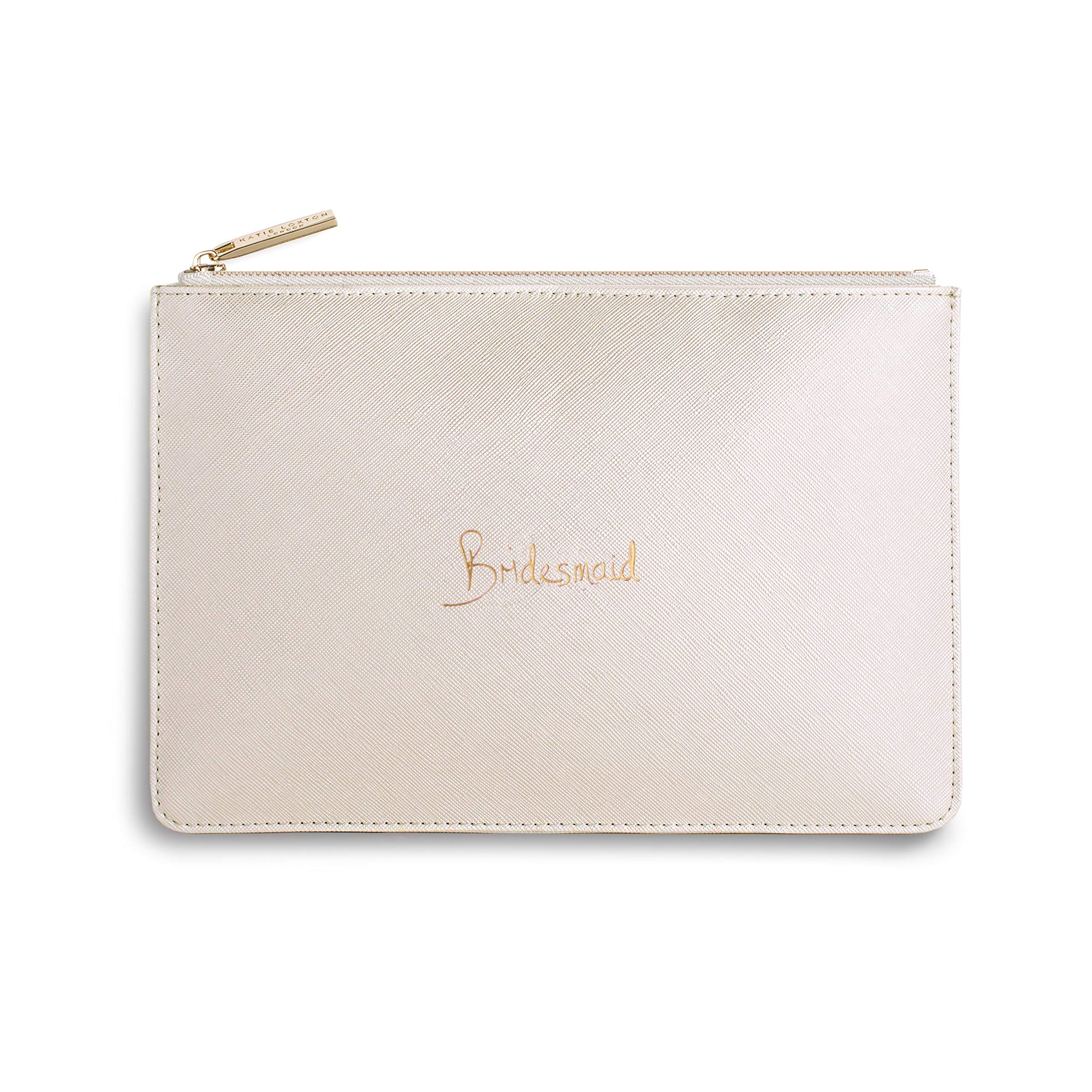 KATIE LOXTON Mrs Medium Vegan Leather Clutch Bridal Perfect Pouch White