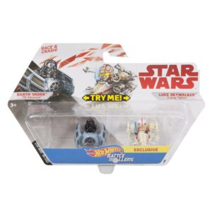 hot wheels star wars darth vader tie advanced vs. luke skywalker x-wing fighter 2-pack, vehicle