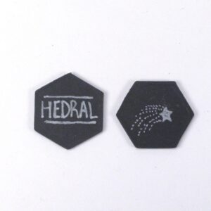 Value Pack of 48 - Blank Black 1" Hexagon Hex Board Game Chits Tiles Counters Markers DIY D&D