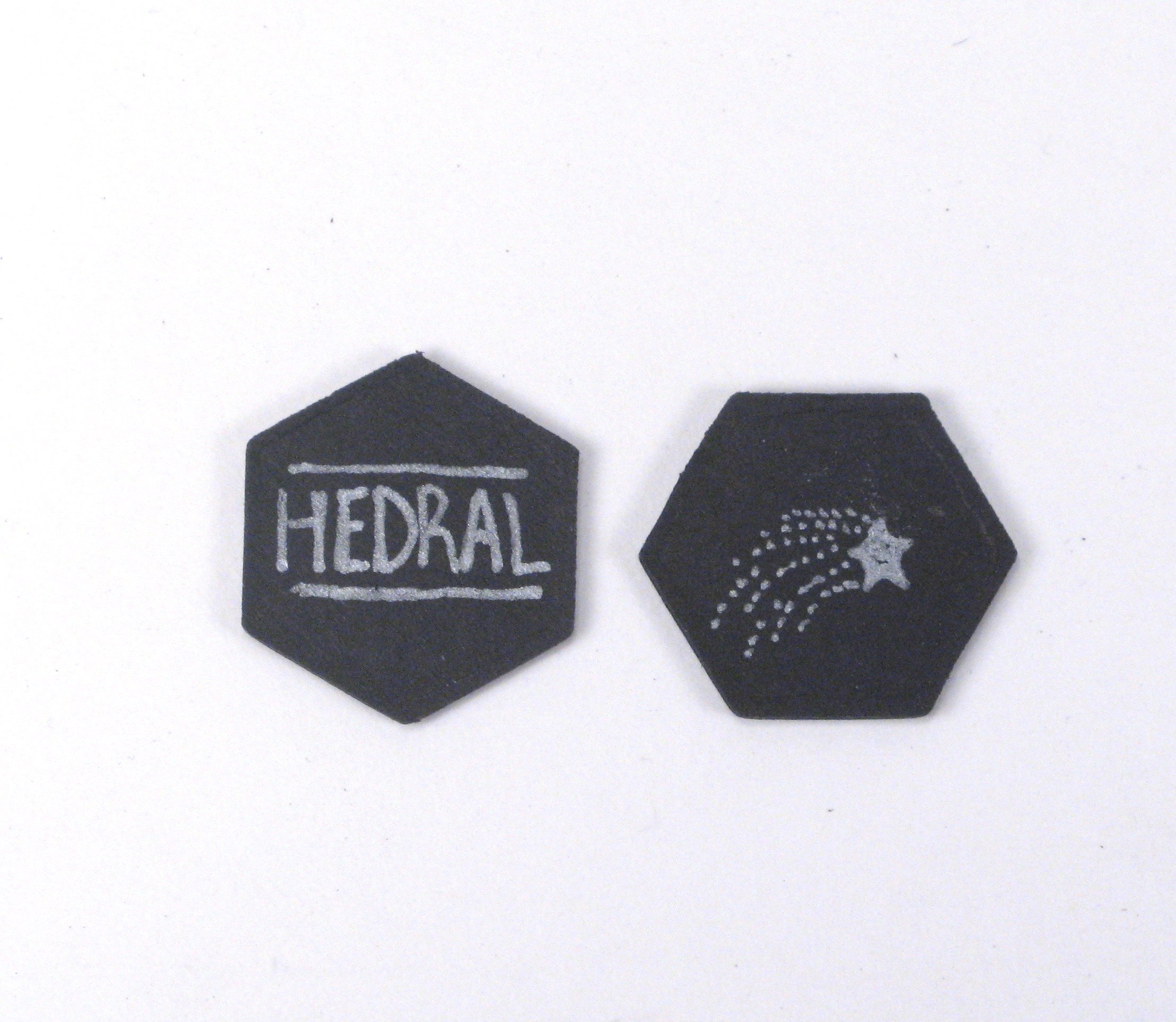 Value Pack of 48 - Blank Black 1" Hexagon Hex Board Game Chits Tiles Counters Markers DIY D&D