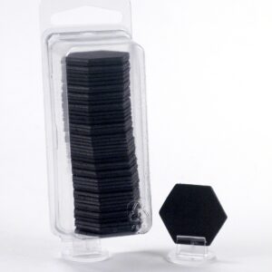 Value Pack of 48 - Blank Black 1" Hexagon Hex Board Game Chits Tiles Counters Markers DIY D&D