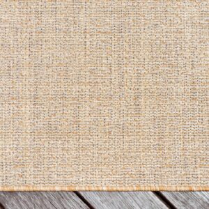 Unique Loom Outdoor Modern Collection Area Rug - Links (8' x 11' 4" Rectangle, Light Brown/ Brown)