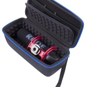 CASEMATIX Travel Case Compatible with Rode VideoMic Go Camera Microphone, 3.5mm Patch Cable and Accessories, Travel Case Only