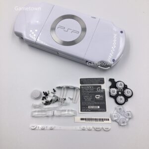 new replacement sony psp 2000 console full housing shell cover with buttons set-white.