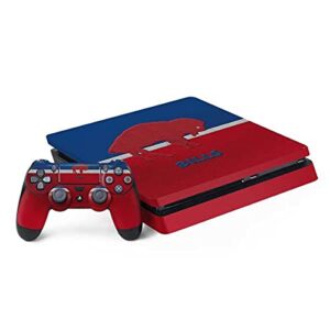 skinit decal gaming skin compatible with ps4 slim bundle - officially licensed nfl buffalo bills vintage design