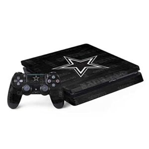 skinit decal gaming skin compatible with ps4 slim bundle - officially licensed nfl dallas cowboys black & white design