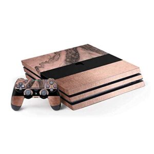 skinit decal gaming skin compatible with ps4 pro console and controller bundle - originally designed rose gold and black marble design