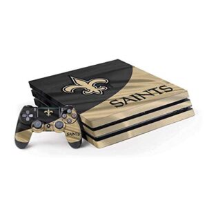 skinit decal gaming skin compatible with ps4 pro console and controller bundle - officially licensed nfl new orleans saints design