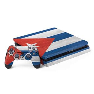 skinit decal gaming skin compatible with ps4 slim bundle - originally designed cuban flag distressed design