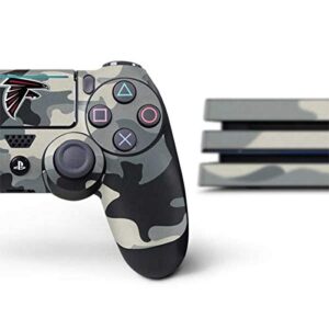 Skinit Decal Gaming Skin Compatible with PS4 Pro Console and Controller Bundle - Officially Licensed NFL Atlanta Falcons Camo Design