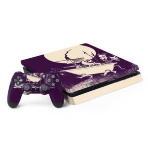 skinit decal gaming skin compatible with ps4 slim bundle - officially licensed disney the nightmare before christmas lock shock and barrel art design