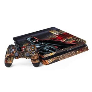 skinit decal gaming skin compatible with ps4 slim bundle - officially licensed warner bros batman in gotham city design