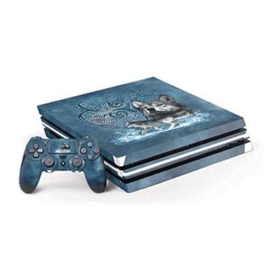 skinit decal gaming skin compatible with ps4 pro console and controller bundle - officially licensed tate and co. celtic wolf design