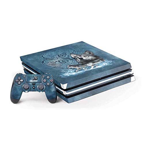 Skinit Decal Gaming Skin Compatible with PS4 Pro Console and Controller Bundle - Officially Licensed Tate and Co. Celtic Wolf Design