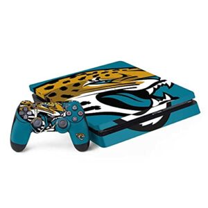 skinit decal gaming skin compatible with ps4 slim bundle - officially licensed nfl jacksonville jaguars large logo design