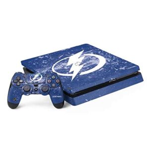 skinit decal gaming skin compatible with ps4 slim bundle - officially licensed nhl tampa bay lightning frozen design