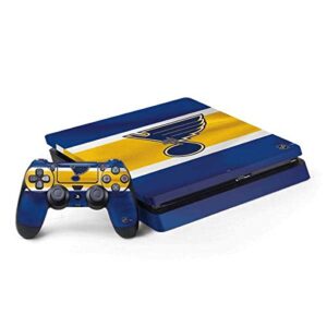 skinit decal gaming skin compatible with ps4 slim bundle - officially licensed nhl st. louis blues jersey design