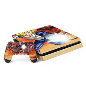 skinit decal gaming skin compatible with ps4 slim bundle - officially licensed dragon ball z dragon ball z vegeta design