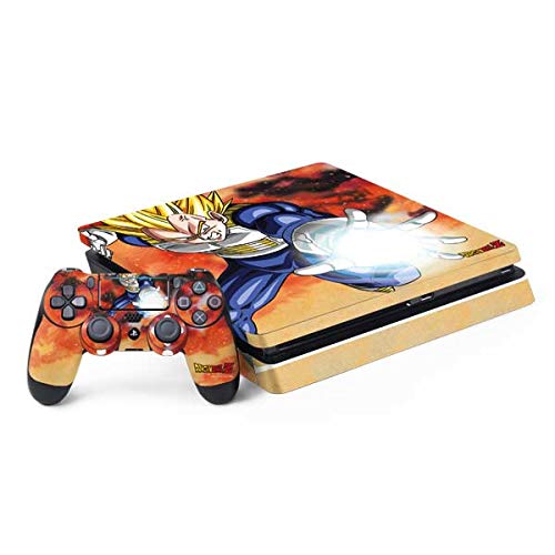 Skinit Decal Gaming Skin Compatible with PS4 Slim Bundle - Officially Licensed Dragon Ball Z Dragon Ball Z Vegeta Design