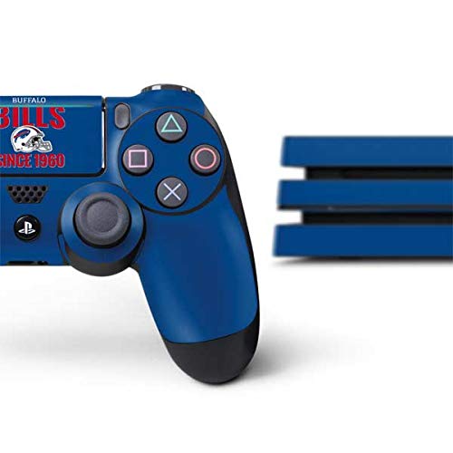 Skinit Decal Gaming Skin Compatible with PS4 Pro Console and Controller Bundle - Officially Licensed NFL Buffalo Bills Helmet Design