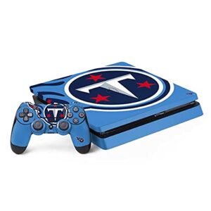 skinit decal gaming skin compatible with ps4 slim bundle - officially licensed nfl tennessee titans large logo design