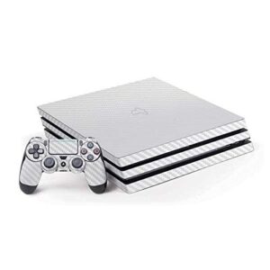 skinit decal gaming skin compatible with ps4 pro bundle - white carbon fiber specialty texture material design