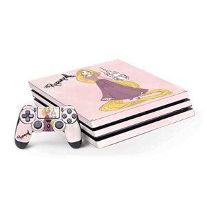 skinit decal gaming skin compatible with ps4 pro bundle - officially licensed disney princess rapunzel art design