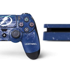 Skinit Decal Gaming Skin compatible with PS4 Slim Bundle - Officially Licensed NHL Tampa Bay Lightning Frozen Design