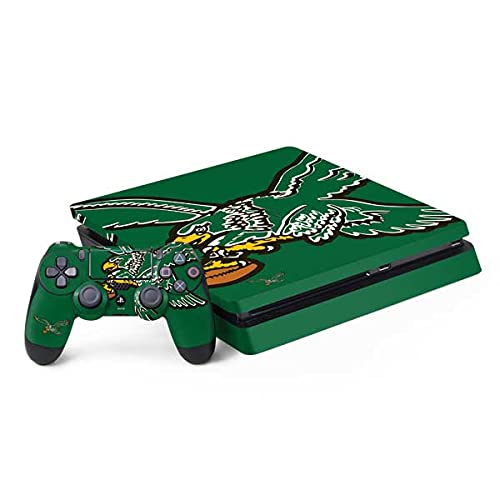 Skinit Decal Gaming Skin Compatible with PS4 Slim Bundle - Officially Licensed NFL Philadelphia Eagles Retro Logo Design