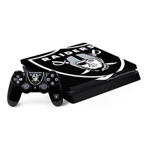 skinit decal gaming skin compatible with ps4 slim bundle - officially licensed nfl las vegas raiders large logo design