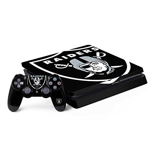 Skinit Decal Gaming Skin Compatible with PS4 Slim Bundle - Officially Licensed NFL Las Vegas Raiders Large Logo Design