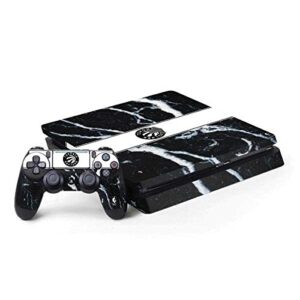 skinit decal gaming skin compatible with ps4 slim bundle - officially licensed nba toronto raptors marble design