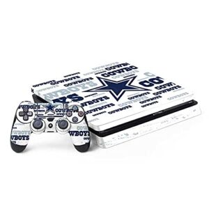 skinit decal gaming skin compatible with ps4 slim bundle - officially licensed nfl dallas cowboys blue blast design