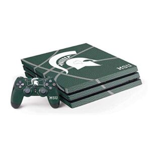 skinit decal gaming skin compatible with ps4 pro console and controller bundle - officially licensed college michigan state university green basketball design