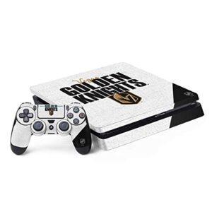 skinit decal gaming skin compatible with ps4 slim bundle - officially licensed nhl vegas golden knights script design