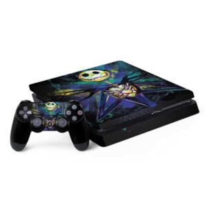 skinit decal gaming skin compatible with ps4 slim bundle - officially licensed disney the nightmare before christmas jack skellington art design