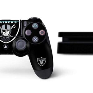 Skinit Decal Gaming Skin Compatible with PS4 Slim Bundle - Officially Licensed NFL Las Vegas Raiders Large Logo Design