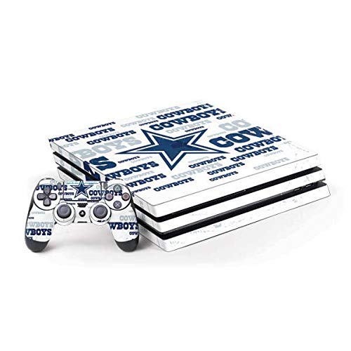 Skinit Decal Gaming Skin Compatible with PS4 Pro Console and Controller Bundle - Officially Licensed NFL Dallas Cowboys Blue Blast Design