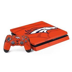 skinit decal gaming skin compatible with ps4 slim bundle - officially licensed nfl denver broncos double vision design