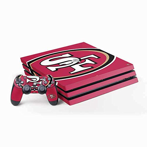 Skinit Decal Gaming Skin Compatible with PS4 Pro Console and Controller Bundle - Officially Licensed NFL San Francisco 49ers Large Logo Design