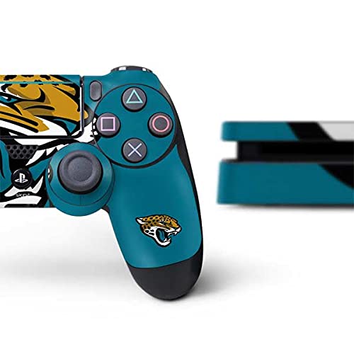 Skinit Decal Gaming Skin Compatible with PS4 Slim Bundle - Officially Licensed NFL Jacksonville Jaguars Large Logo Design