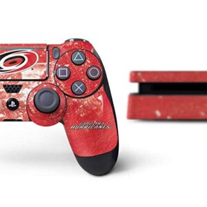 Skinit Decal Gaming Skin Compatible with PS4 Slim Bundle - Officially Licensed NHL Carolina Hurricanes Frozen Design