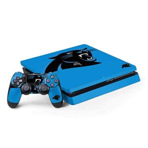 skinit decal gaming skin compatible with ps4 slim bundle - officially licensed nfl carolina panthers large logo design