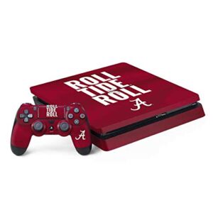 skinit decal gaming skin compatible with ps4 slim bundle - officially licensed college alabama roll tide roll design