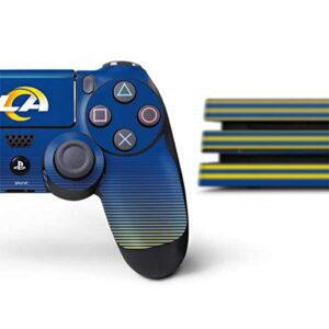 Skinit Decal Gaming Skin Compatible with PS4 Pro Console and Controller Bundle - Officially Licensed NFL Los Angeles Rams Breakaway Design