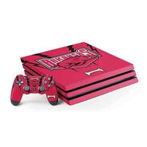 skinit decal gaming skin compatible with ps4 pro console and controller bundle - officially licensed college arkansas razorbacks design